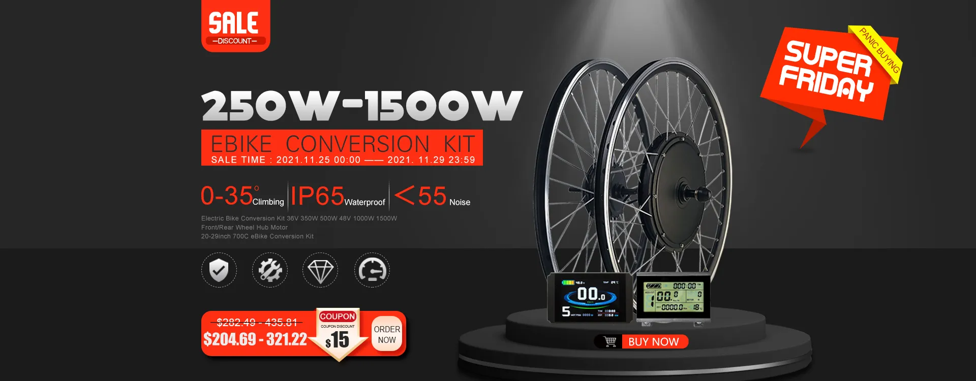 LCD Electric Bike display flex UKC1 S866 GD01 EN05 EN06 - 24V/36V, 48V ...