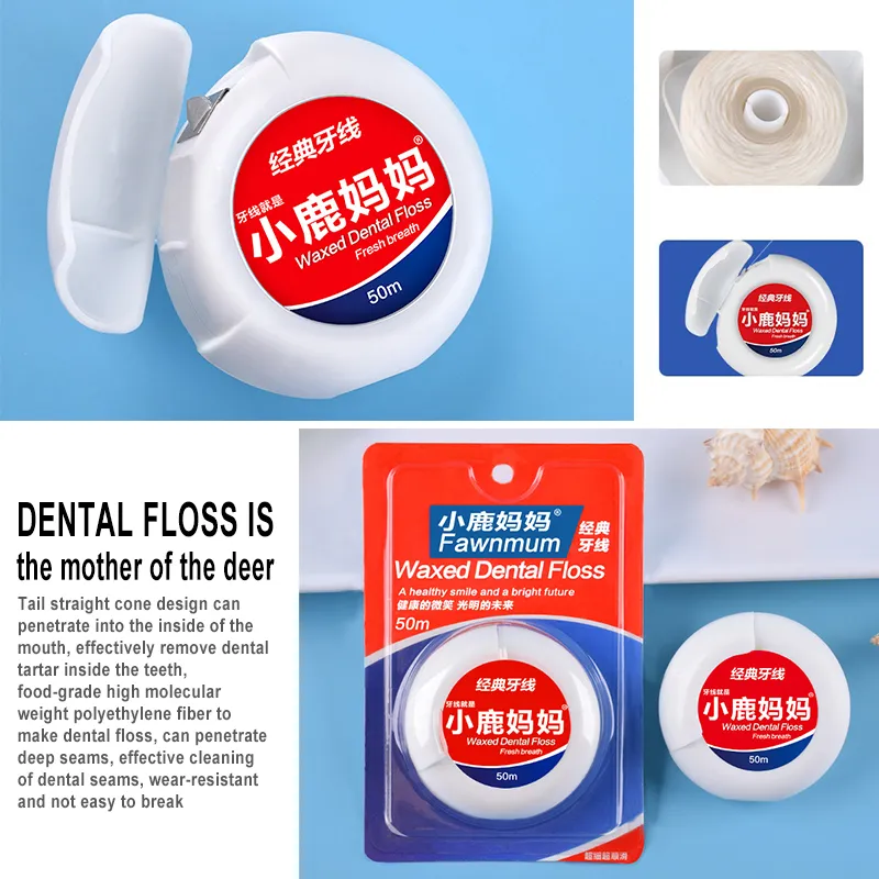 Portable 50m dental flossers with Peppermint Micro Wax Picks for Oral ...