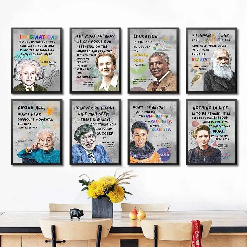 Famous Poster Set Of 15 Printable Famous Scientists Posters - Retro ...