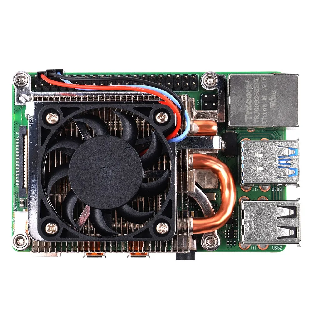 Ultra Slim Raspberry Pi 4 Active Passive CPU Cooling Fan Radiator ...