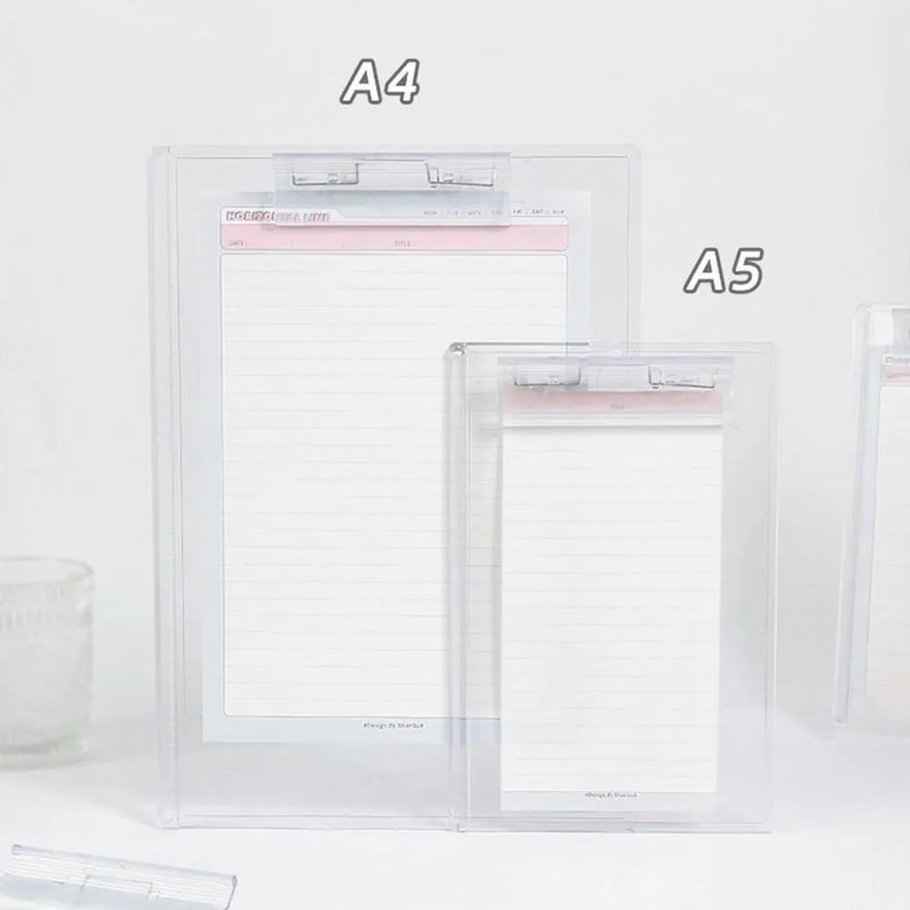 Creative A4/A5 Transparent Acrylic File Folder Board with Notepad & Pen ...