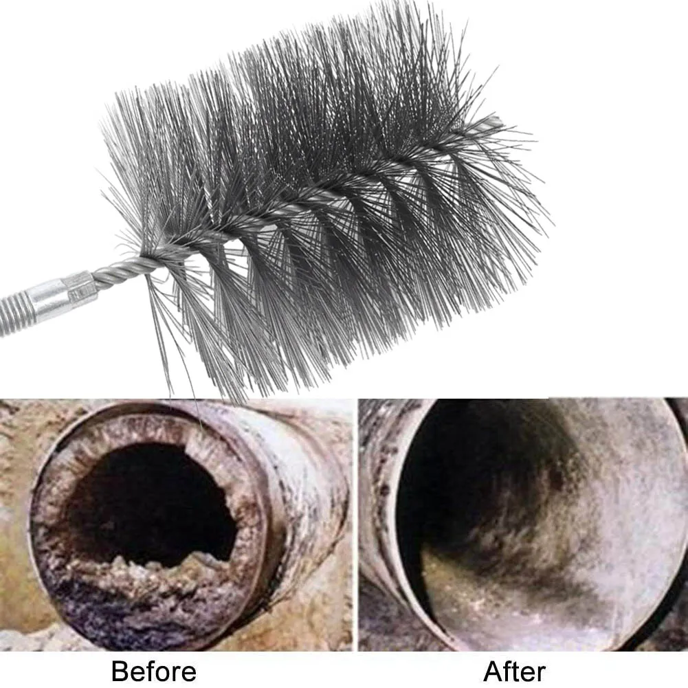 4 in Chimney Cleaning Brush Round Shank Steel Wire for Fireplace Flue ...