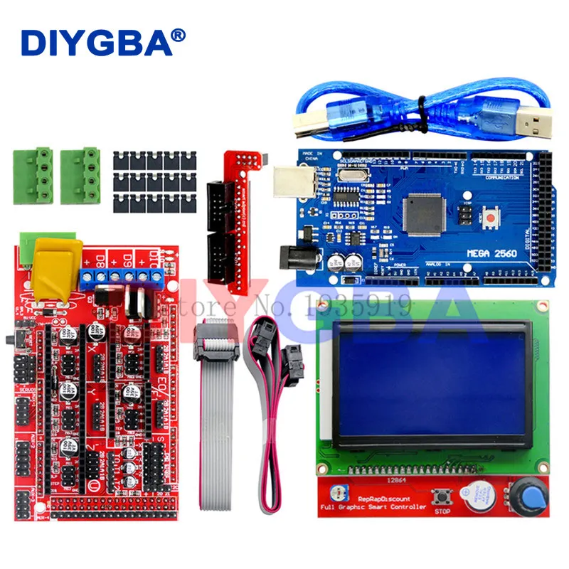 Mega 2560 R3 Mega2560 Rev3 +Ramps 1.4 Controller +Ramps1.4 LCD 12864 ...