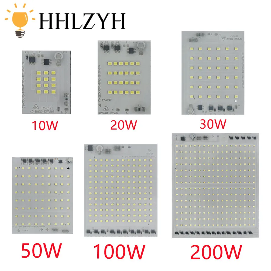 200W Pure White SMD LED Chips Flood Lamp Super Bright IC, 2835 AC 220V ...