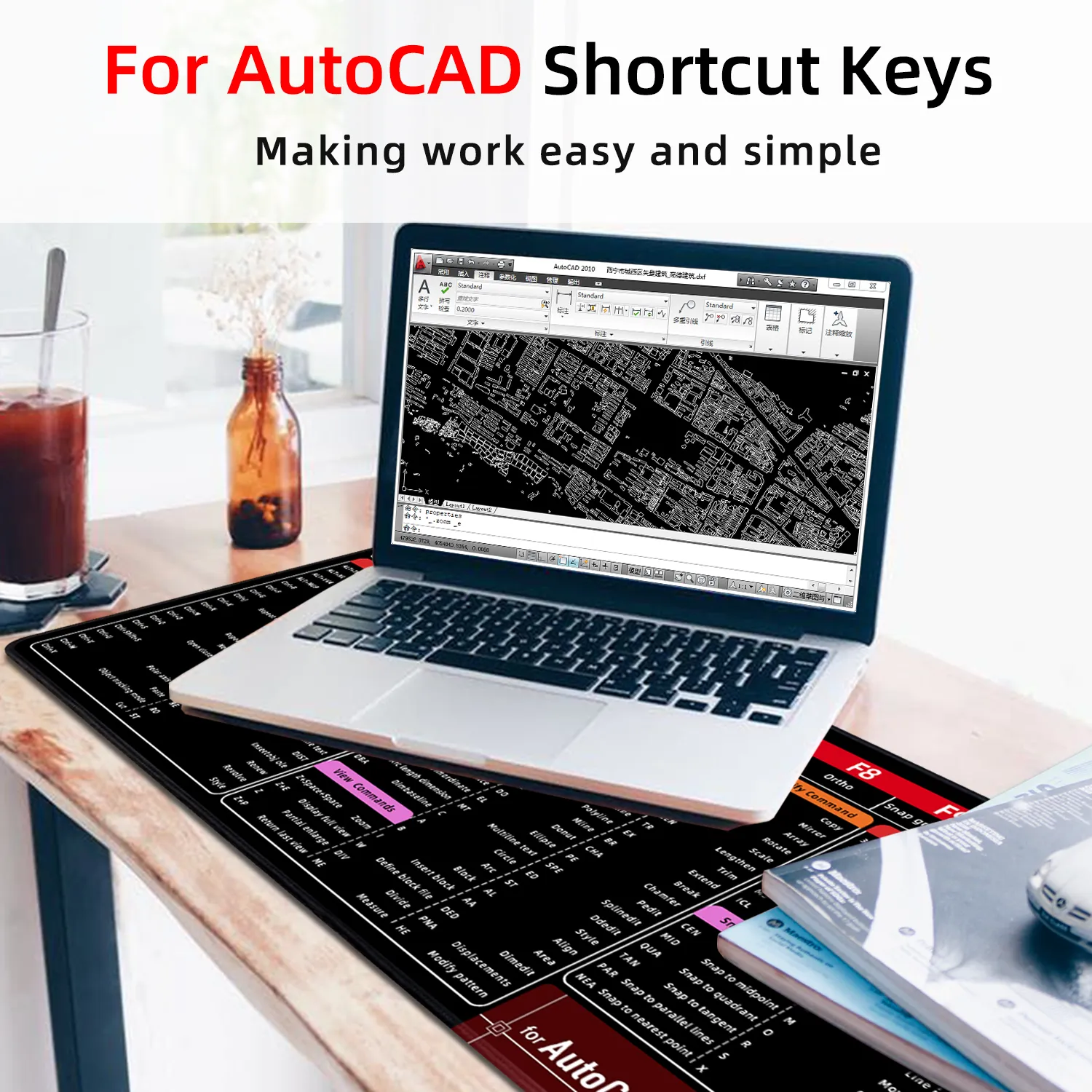 Exco Office Shortcuts Mouse Pad, Large Extended Gaming Desk Mat for ...