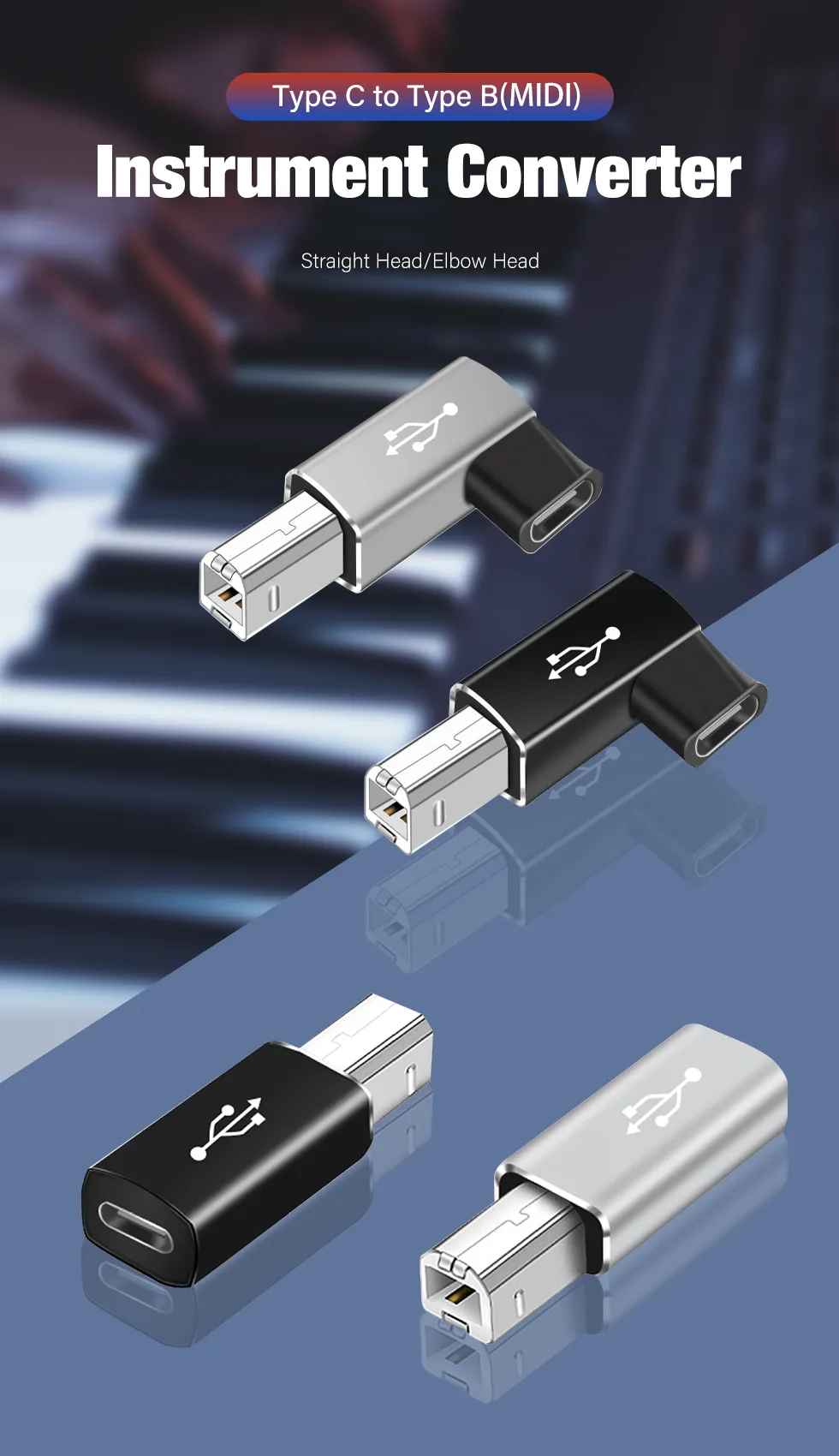 USB Type C Female To USB B Male Usb To Thunderbolt Adapter For Scanner ...
