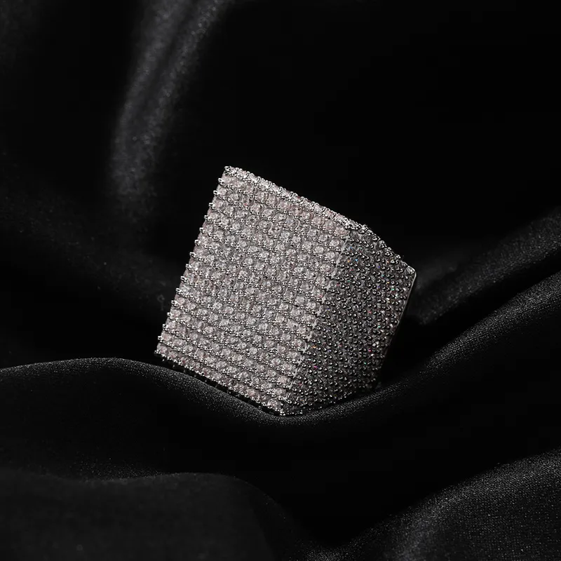 Iced Out CZ Ring: Big Square Hip Hop Style, Premium Quality. Shop Mens ...