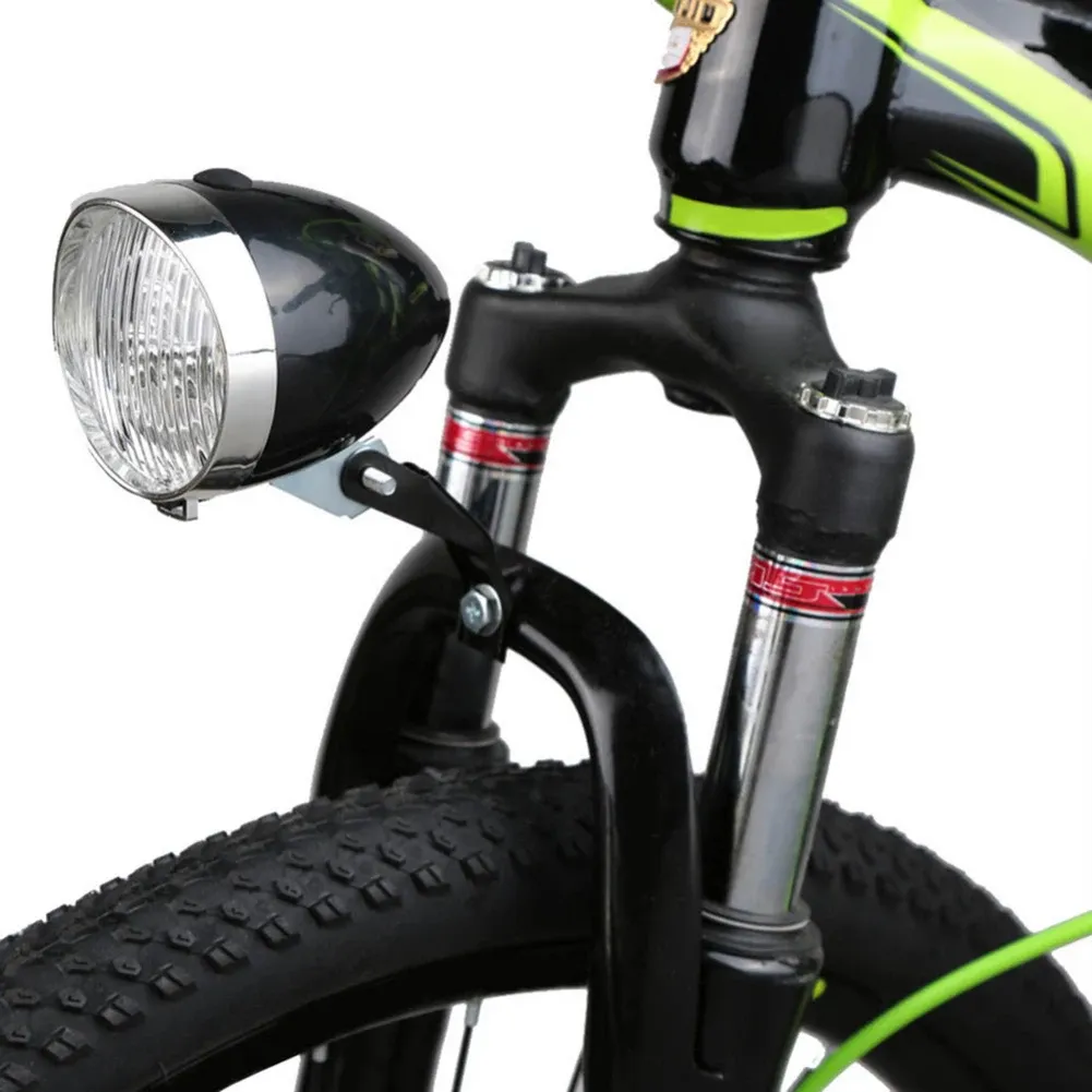 Vintage Bicycle Headlight 3 LED Front Light With Bracket, Retro ...