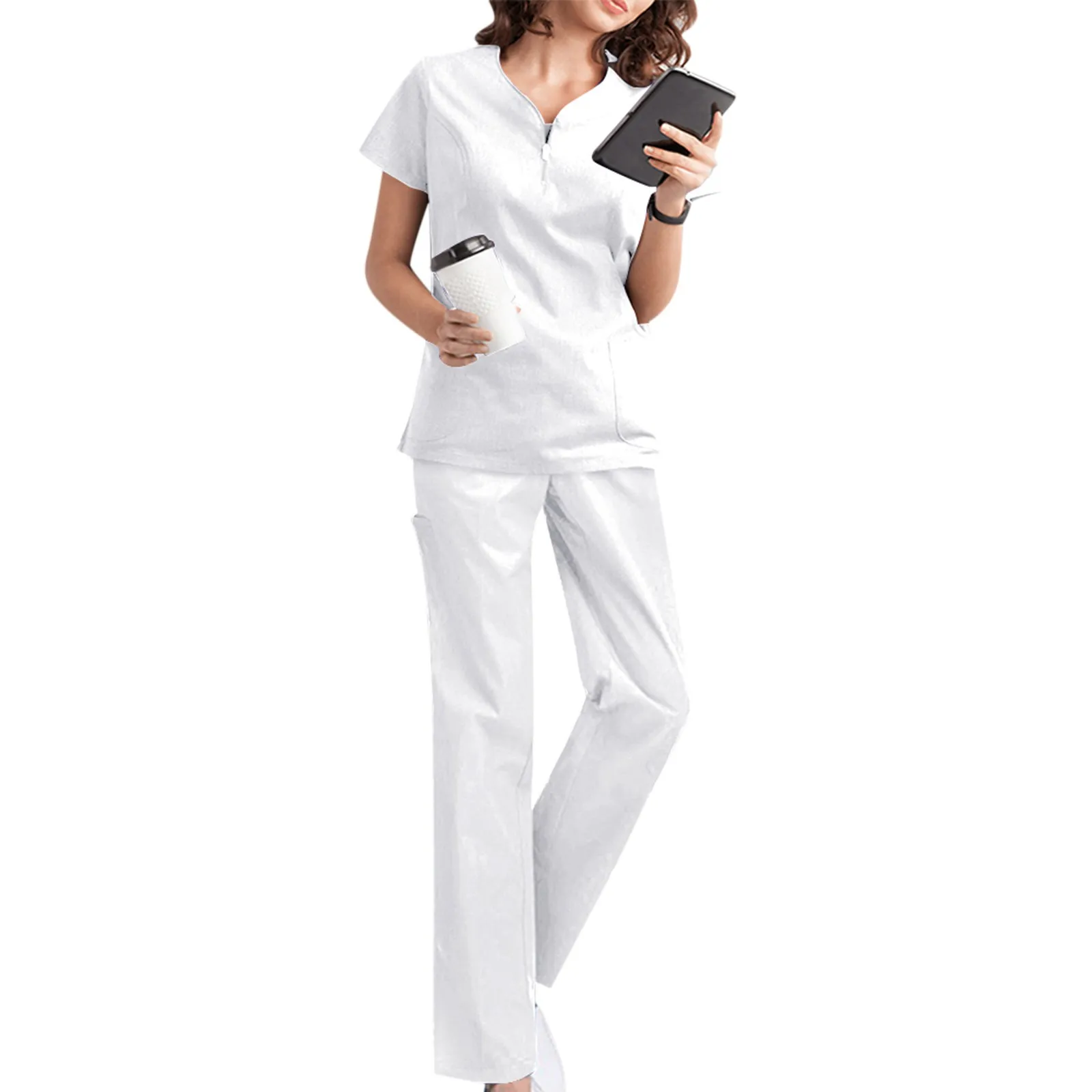 Medical cop uniform Scrub Set for Women and Men - Nurse Top and Pants ...