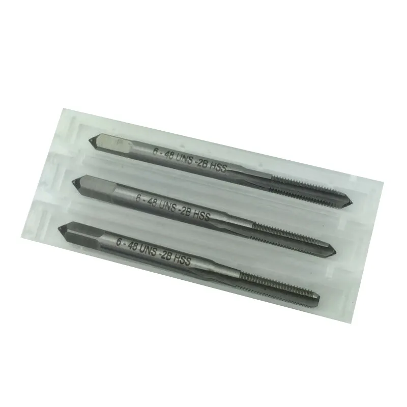 6-48UNS HSS Spiral Flute Taper Plug Tap Set Cone Metalworking Tool Kit ...
