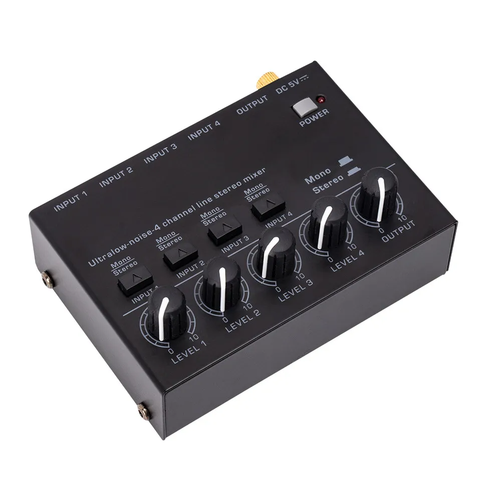 DHgate.com:2024 MAX400 4-Channel Mini Stereo Audio Mixer with Noise ...