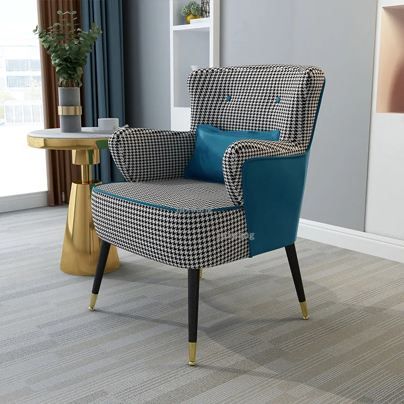 Houndstooth Accent Chair: Modern Fabric Single Sofa, Perfect Living ...
