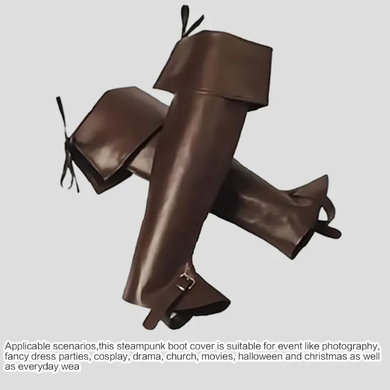 2024 PU Leather Boot Covers Medieval Gaiters Knight Leg Guards for ...