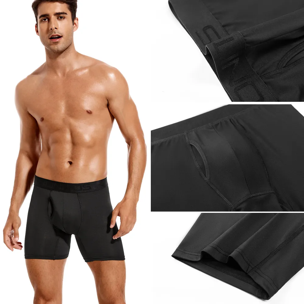 Breathable Men's Modal Cotton Front Open Boxer Briefs with Fly for ...