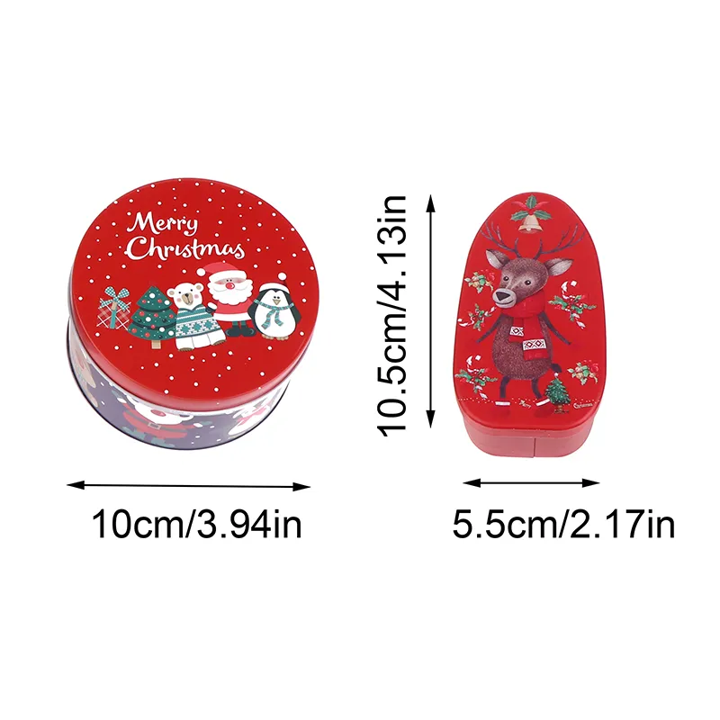 Christmas Tinplate Candy Box with Santa Snowman Ornament, 1-Piece ...