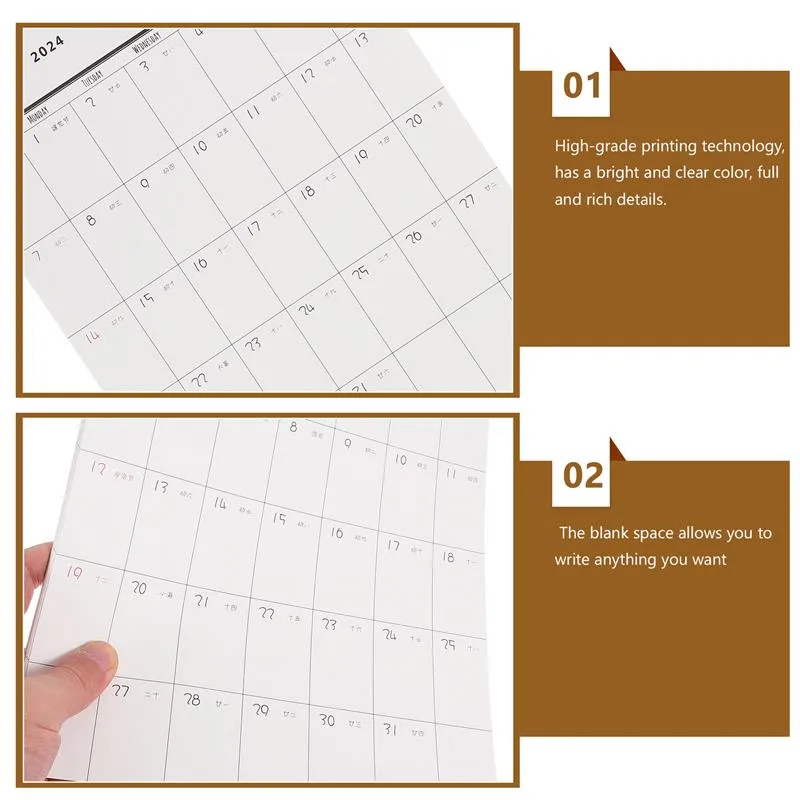 Wholesale Spiral Binding Monthly Blank Monthly Calendar Printable 2023/ ...