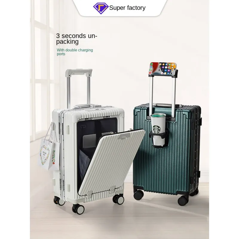 20' Aluminum Suitcase: Multi-Functional, Rechargeable, 360° Rotation ...
