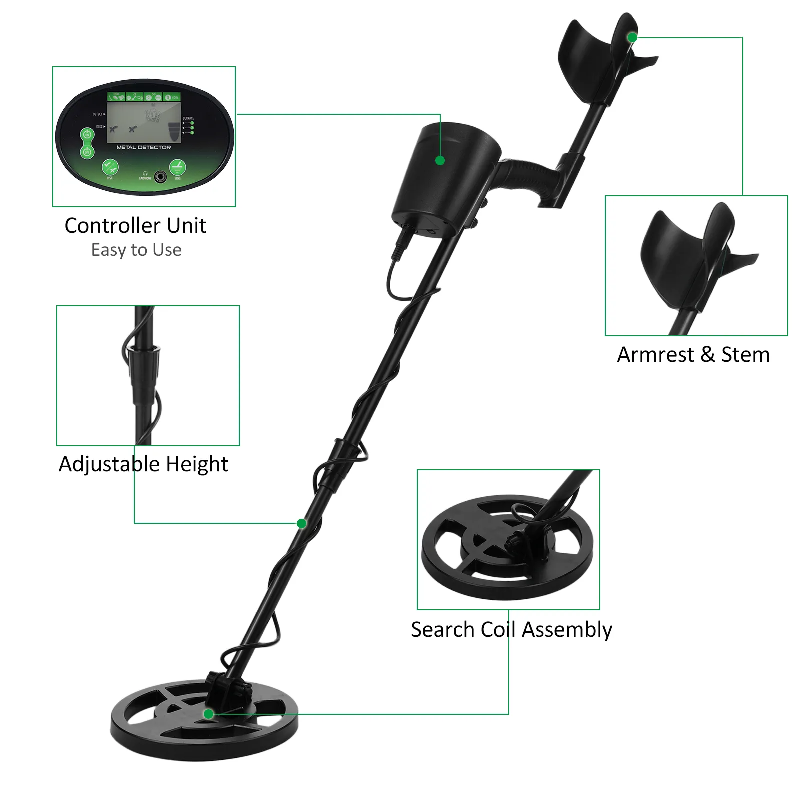 Metal Detector Gold Silver Seeker: Underground Metal Detector with LCD ...