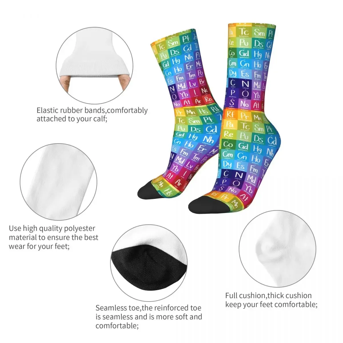 Funny Rainbow Gradient Periodic Table Of Elements Chemistry Basketball ...