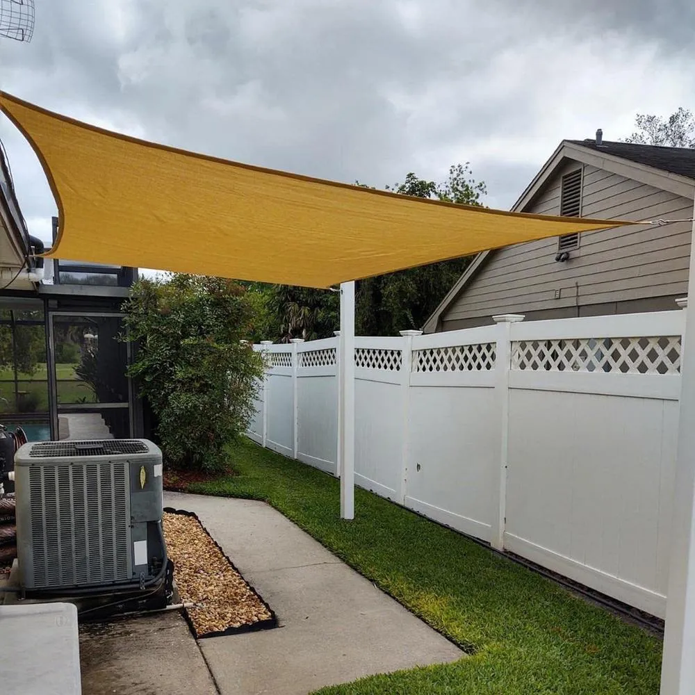 Patio Shade Sail Rectangle Polyester UV Block Canopy for Lawn Deck ...