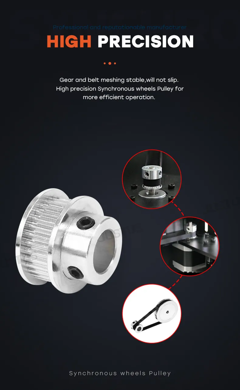2GT BF Model 120 Teeth Timing Pulley with Bore Sizes 5 to 25 mm and ...