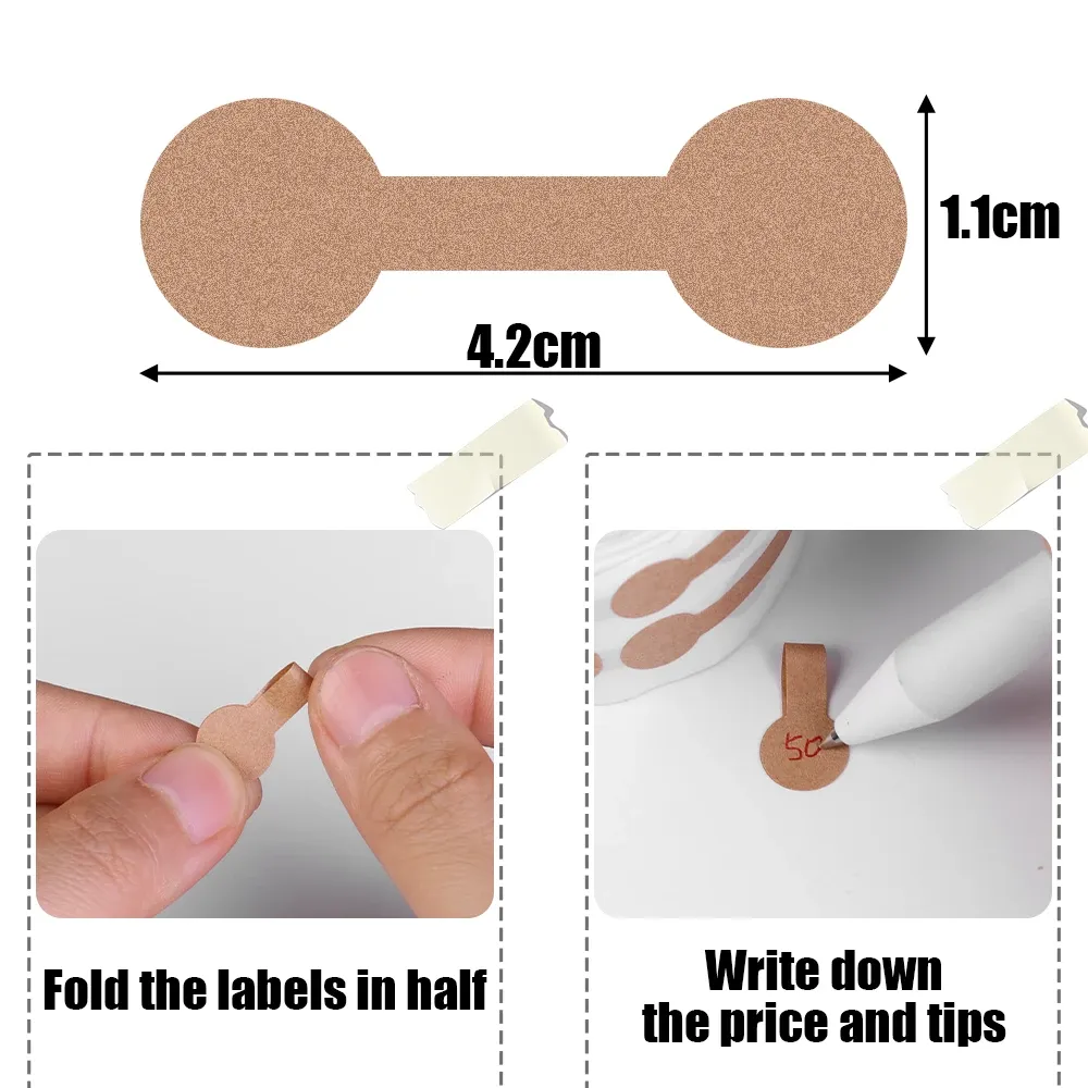 Kraft Paper Jewelry Price Tags, Self-Adhesive Barbell Stickers for DIY ...