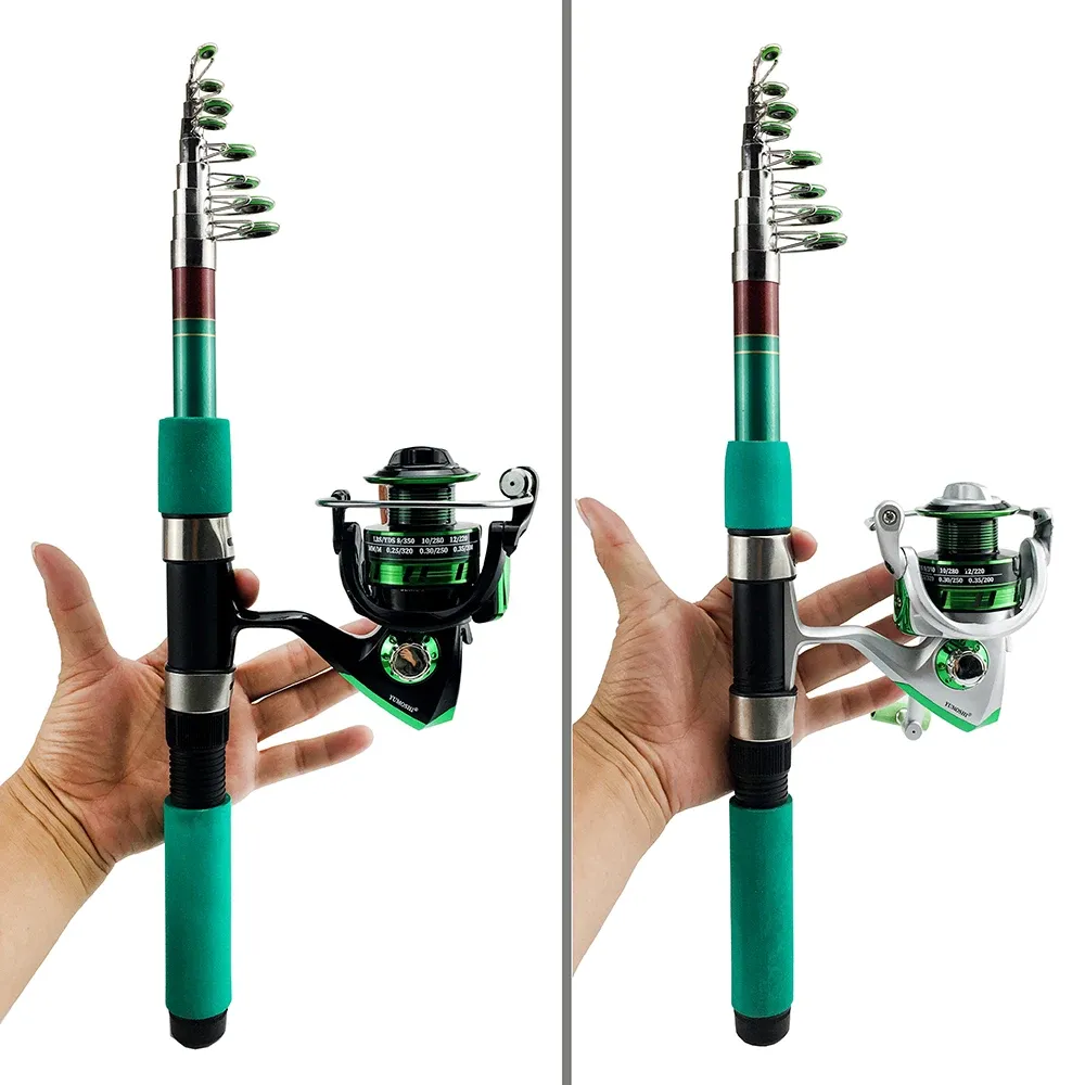 Mini Fishing Rod Full Set With Telescopic Fishing Rod Spinning Reel ...