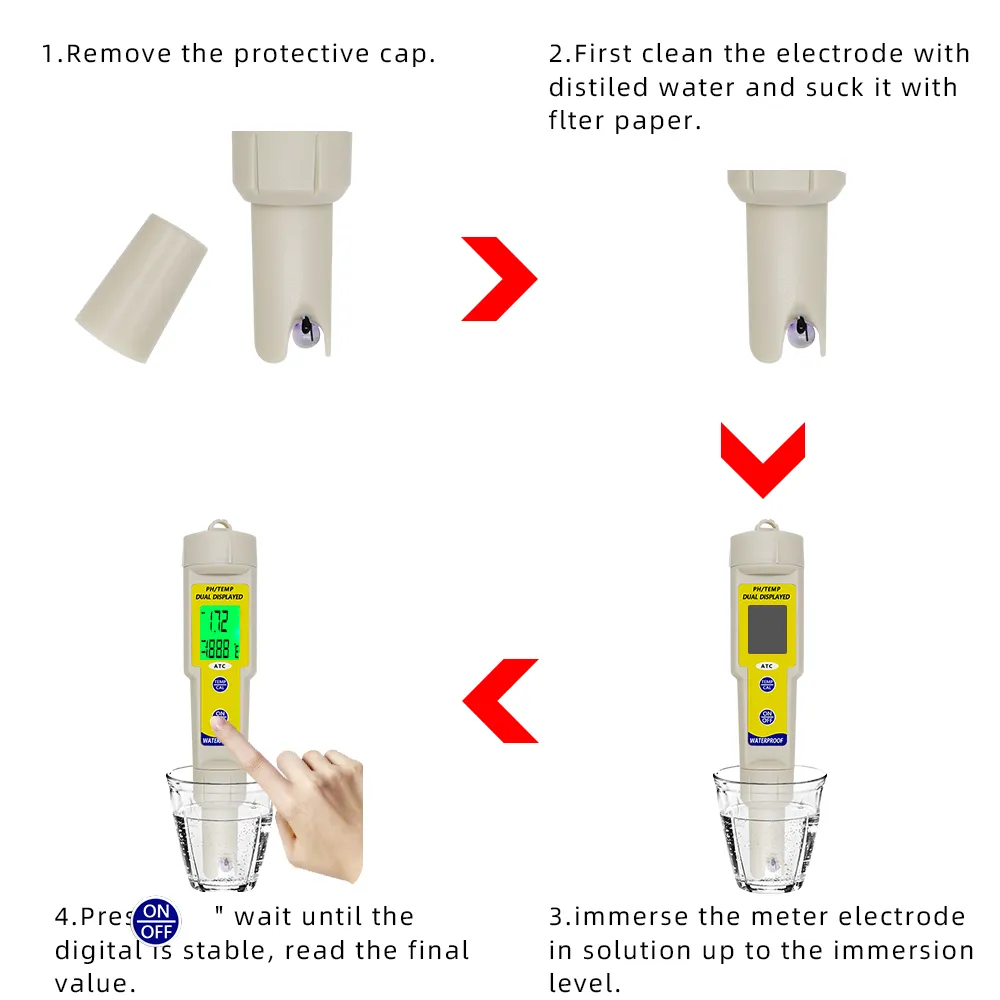 Digital Acidity Tester For Water Accurate PH And Temperature Meter For ...