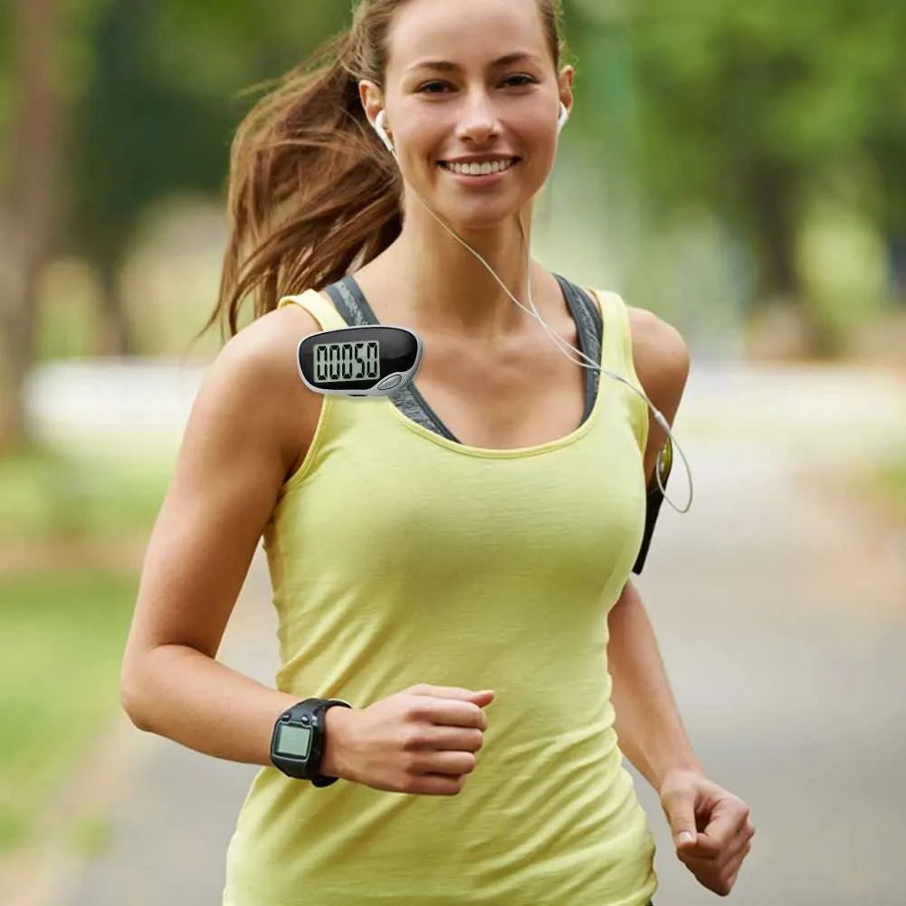 LCD Display Electromagnetic Clip On Pacer Pedometer Step Tracker For ...