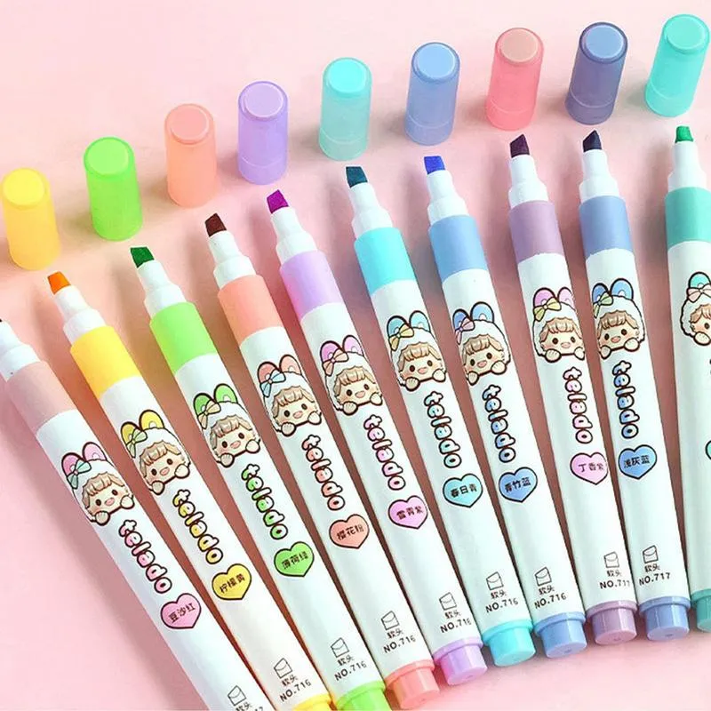 Highlighter Set Pastel Colored Marker Pens for Note Taking and Art ...