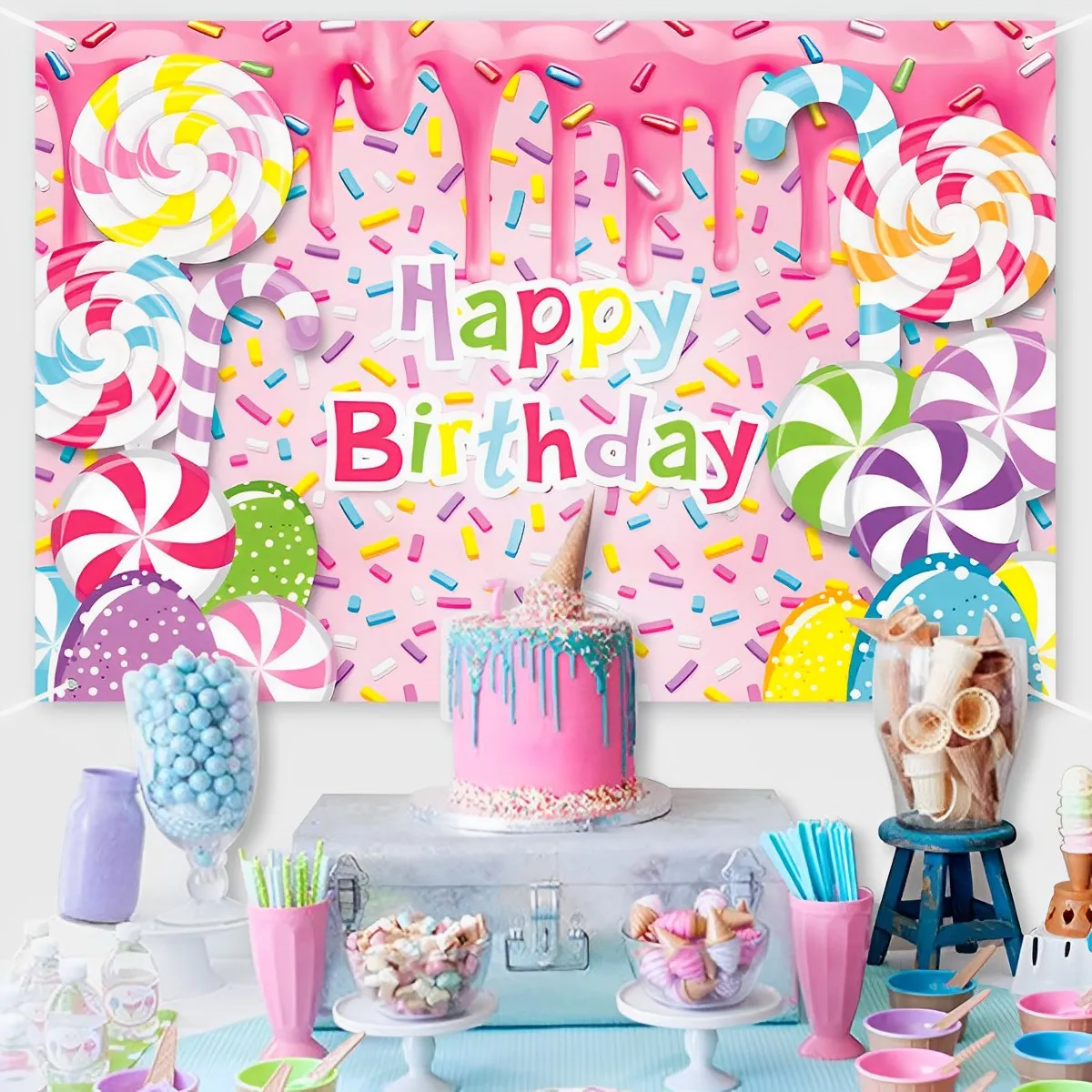 Sweet Candy Wonderland Backdrop - Perfect for Kids' Birthday & Baby ...