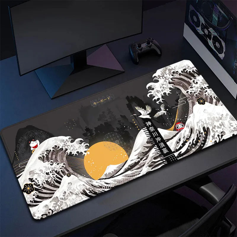 Large Maus Pad Anime Japanisch groBe Welle von Kanagawa XL Gaming Mousepad fur Gamer Otaku