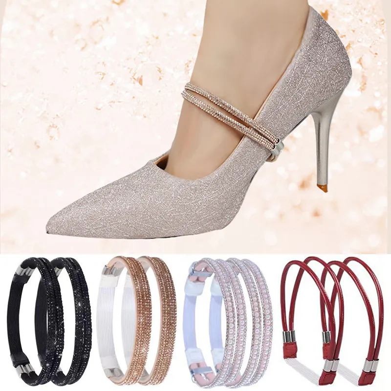 Rhinestone Ankle Tie Shoe Straps - Secure & Stylish Heel Accessories ...