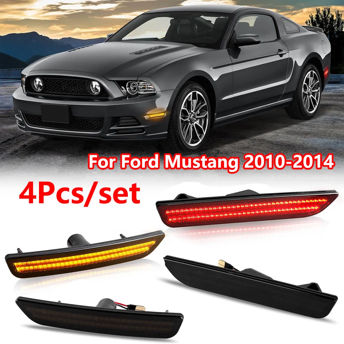 DHgate.com:Bright Ford Mustang Side Marker Lamps - Amber Front & Red ...