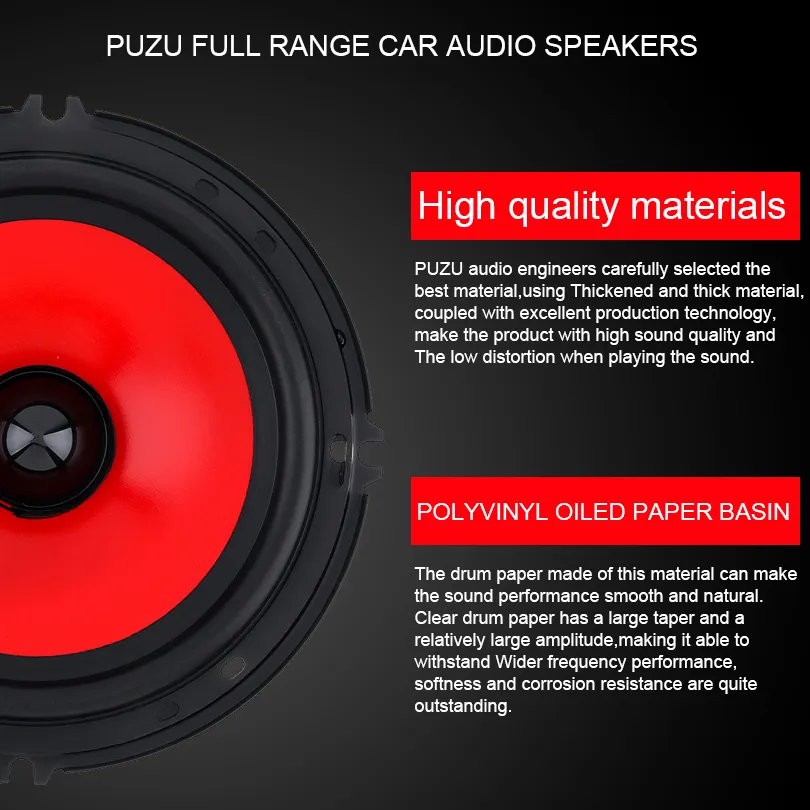 6.5 Inch Car Audio Speakers 90W Full Range Frequency Mid-bass Ultra ...