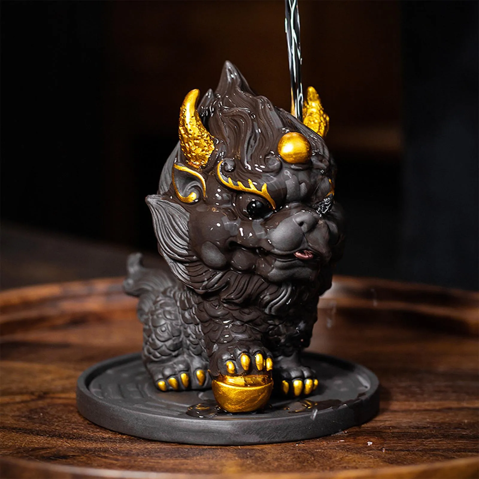 DHgate.com:Lucky Kirin Tea Pet Statue: Ceramic Small Sculpture Ornament ...