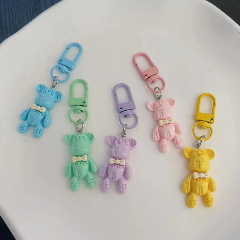 2024Resin Bear Keychains, 3D Cute Cartoon Pendant Backpack Decorations ...