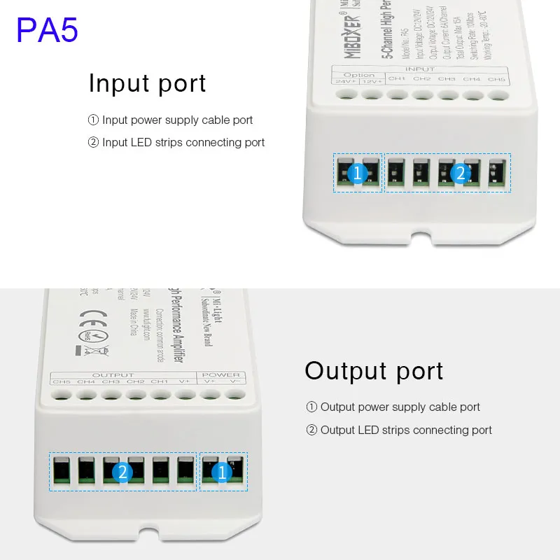 DHgate.com:5CH DC12V-24V LED Strip Light Controller, PA5 4/5CH PWM High ...