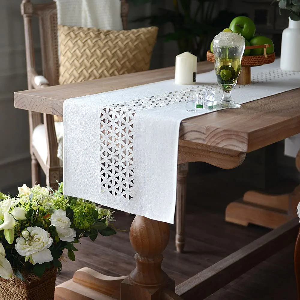 Table Runner with Classic Hemstitch Detail, Handcrafted Pure Linen ...