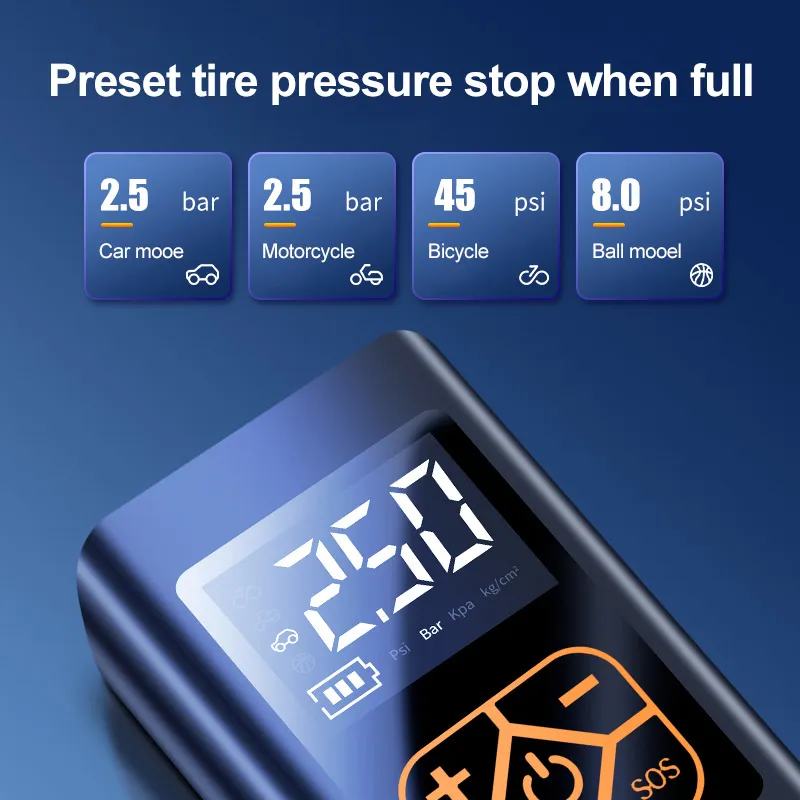 EAFC 12V Portable Car Air Compressor with Digital Display for Tires ...