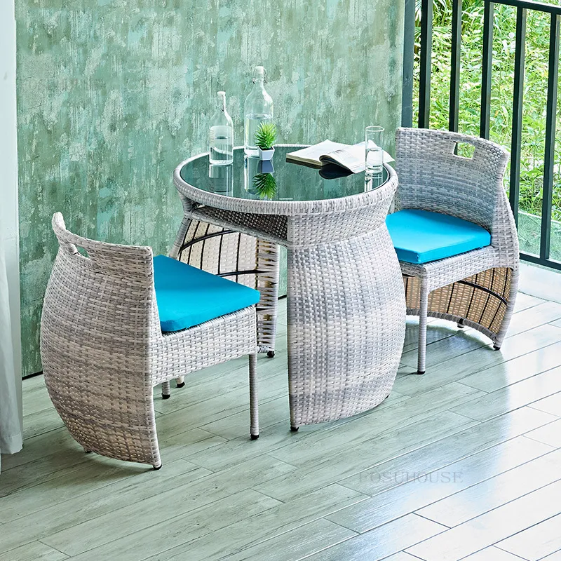 Rattan Patio Furniture Sets Modern Outdoor Garden Chairs for Balcony Restaurant Homestay