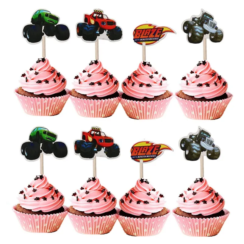 Cupcake Toppers With Wooden Sticks Firefighter Birthday Party ...