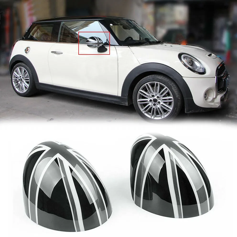 DHgate Mini Cooper Black Gray Union Jack Side Mirror Cover Caps Set of 2 Automobiles Motorcycles