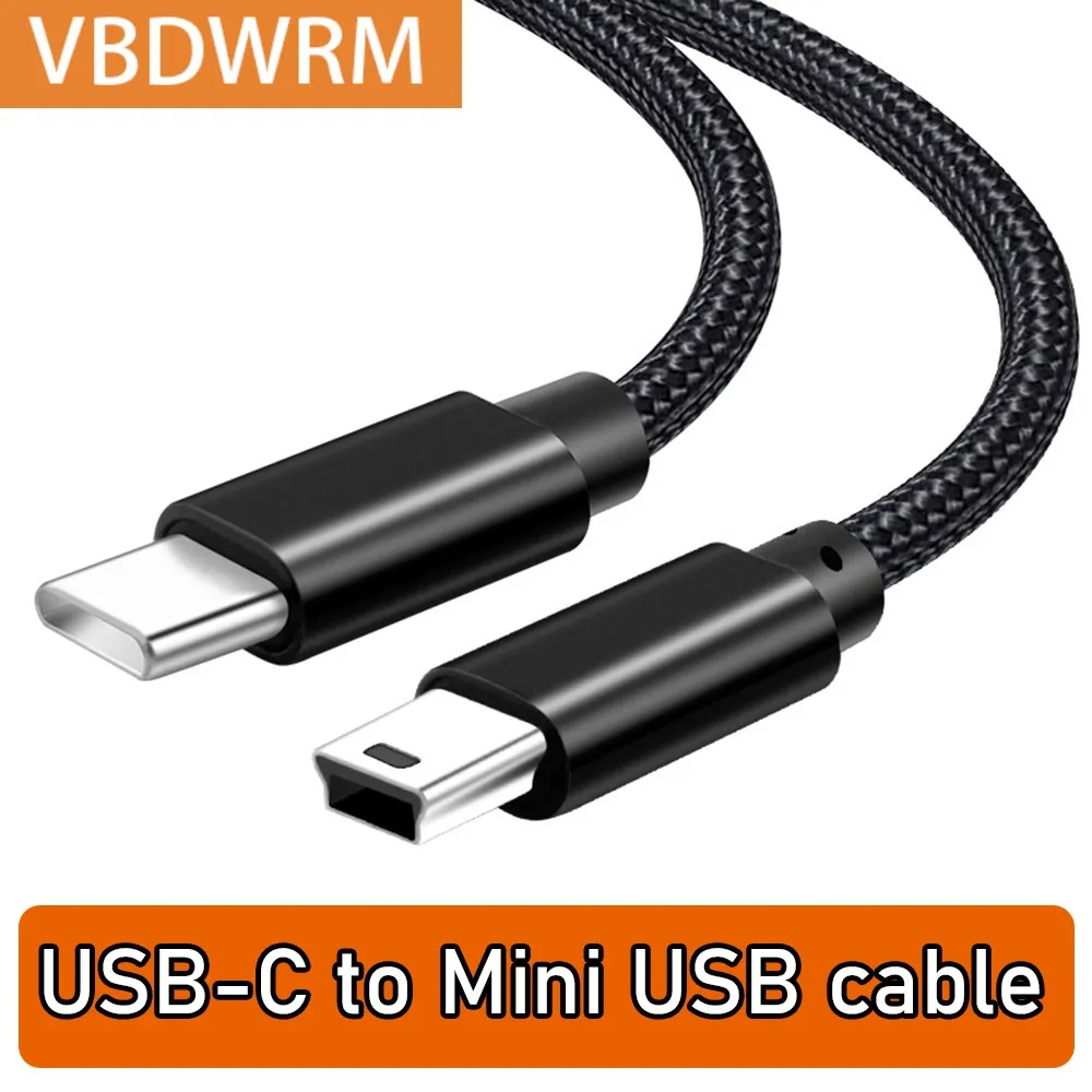 5-Pin Type-C to Mini USB Cable for GPS Cameras, Mp4/3 Dash Cams - OTG ...