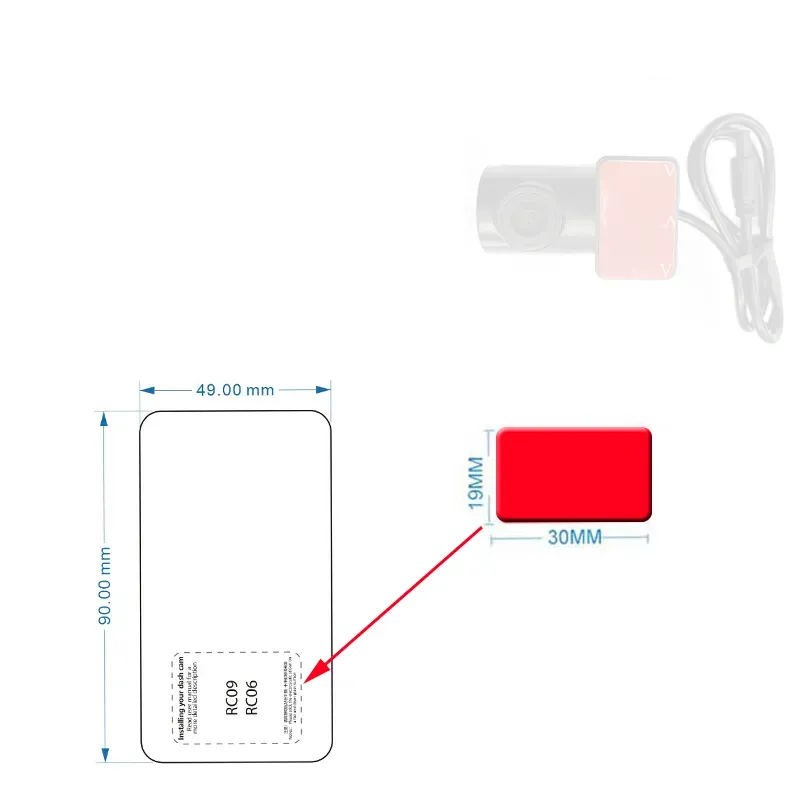 70mai Pro plus A500S Dash Cam VHB Sticker and Static Stickers for 70mai ...