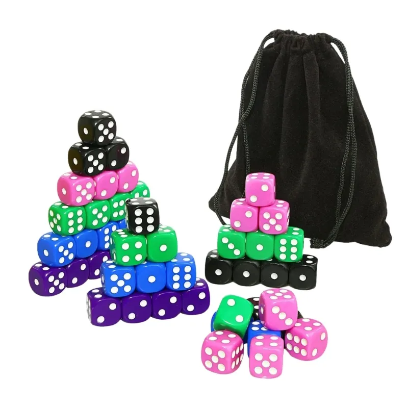 Acrylic Colorful Six Sided Dice Set, Round Corner Role Playing Dices ...