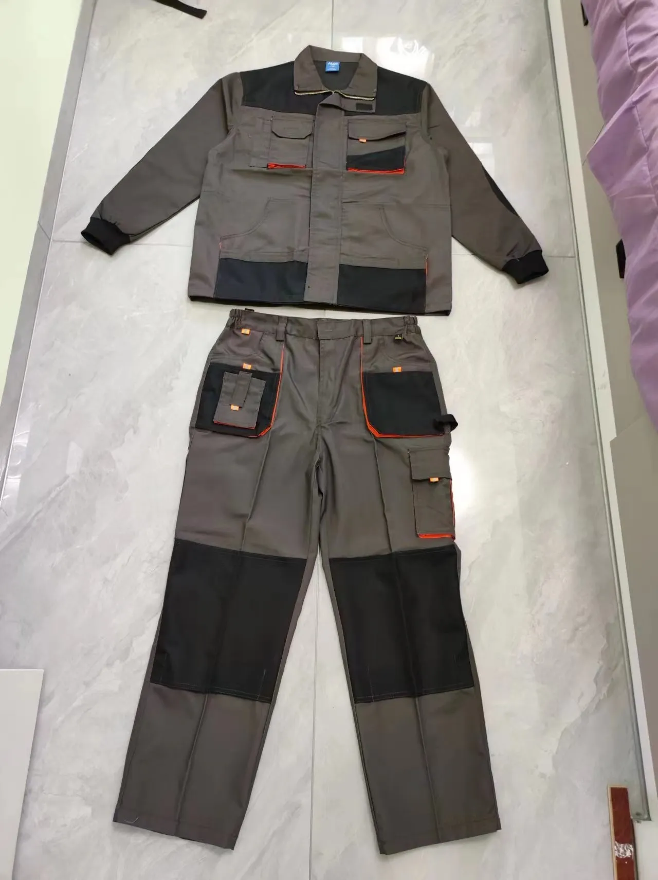 5-Piece Set Men's Work Clothes Suit, Wear-resistant Labor Clothing ...