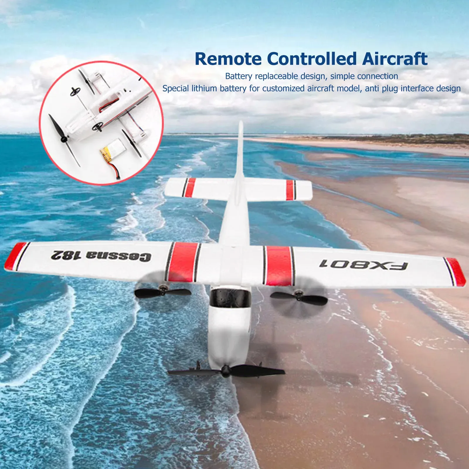 RC Airplane, FX801 2.4GHz 2CH EPP Electric Glider, Outdoor Fixed Wing ...