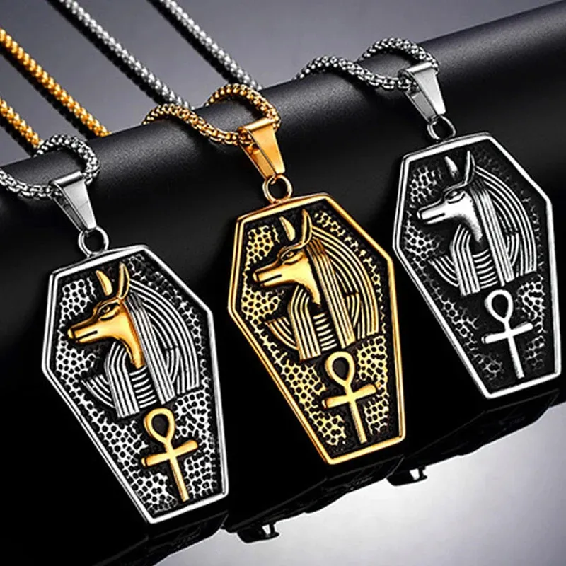 Egyptian Ankh Cross Pendant Necklace - Stainless Steel Rock Jewelry ...