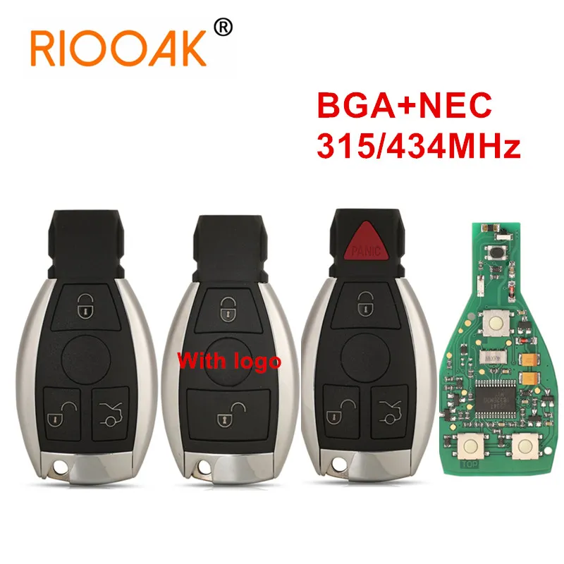 2/3/4 Buttons Remote Smart Car Key 315MHz 433MHz BGA Style for Mercedes ...